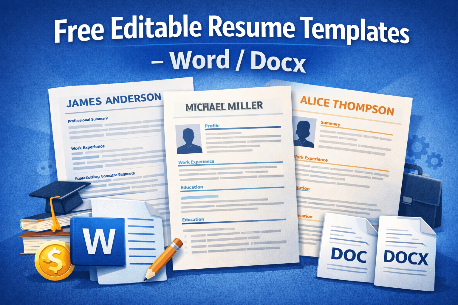 Free Editable Resume Templates – Word / Docx - HQ Scholary